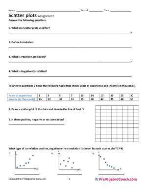 Fillable Online Scatter Plots and Linear Correlation ( Read )Statistics ...