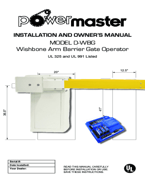 Fillable Online MAS High-Speed Mega Arm Barrier Gate Operator ...