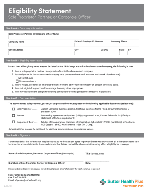 Fillable Online Eligibility Statement. Eligibility Statement Fax Email ...