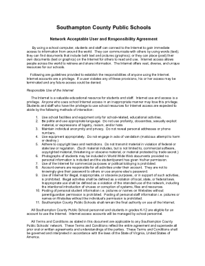 Fillable Online Network Acceptable User and Responsibility Agreement ...