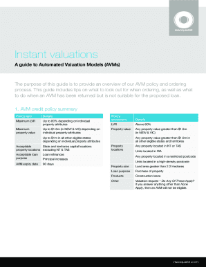 Fillable Online AVM Guide. A guide to Automated Valuation Model (AVMs ...
