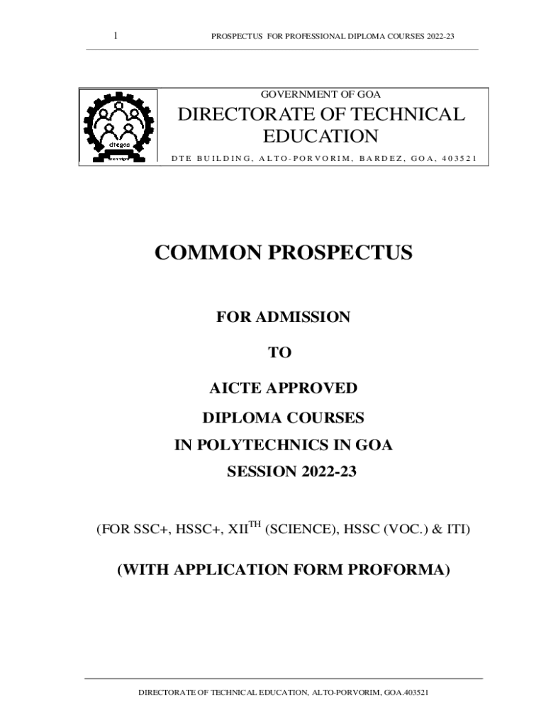 Fillable Online COMMON PROSPECTUS DEGREE COURSES Fax Email Print - pdfFiller