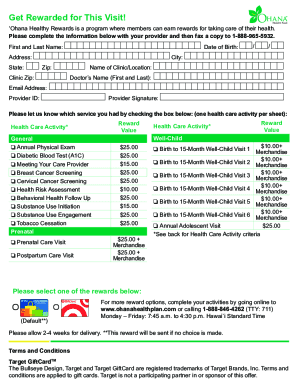 Fillable Online Earn Rewards for Taking Care of Your Health - VNS ...