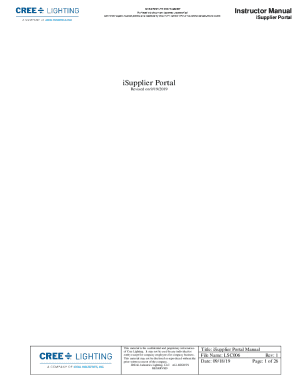 Fillable Online iSupplier Portal Manual - Cree Lighting Fax Email Print ...