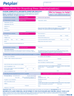 Fillable Online Claim Form for Dogs - Petplan Fax Email Print - pdfFiller