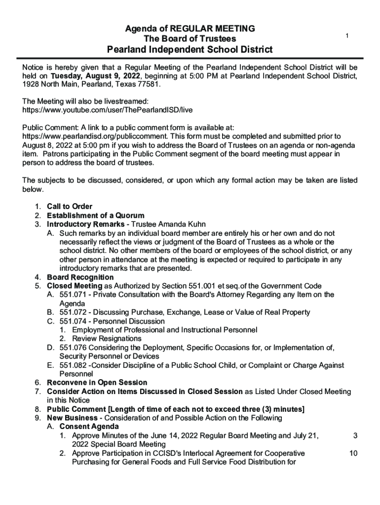 Fillable Online Pearland Independent School District Public View Fax Email Print - pdfFiller