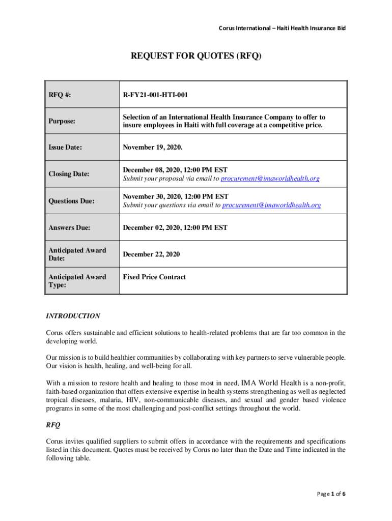 Fillable Online REQUEST FOR QUOTES (RFQ) - Corus International Fax ...