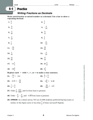 Fillable Online Writing fractions as repeating decimals review - Khan ...