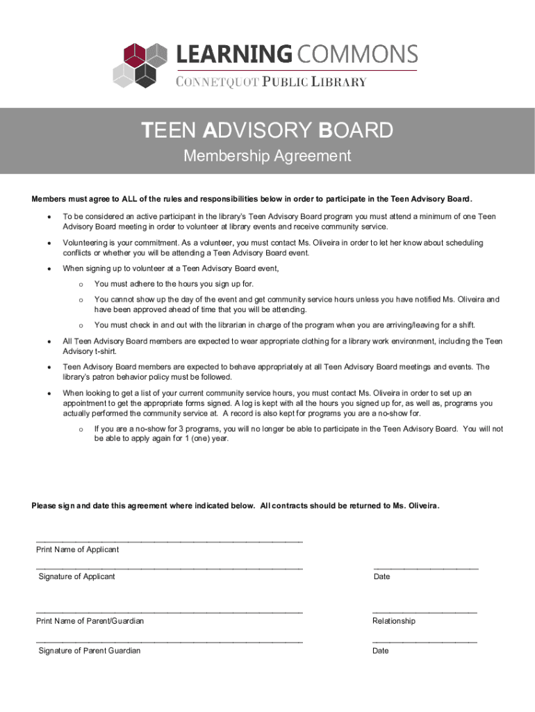 Fillable Online ADVISORY BOARD MEMBER AGREEMENT EXAMPLE - UTSA Fax ...
