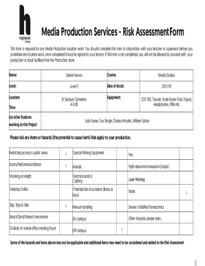 Fillable Online Risk Assessment Form Cemetery.docx Fax Email Print ...
