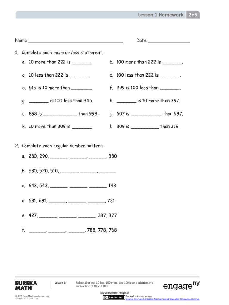 Fillable Online Addition and Subtraction of 10 and 100 - Online Math ...