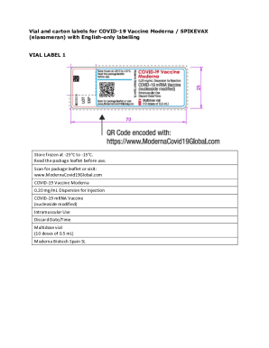 Fillable Online Moderna COVID-19 Vaccine: Storage and Handling ... Fax ...
