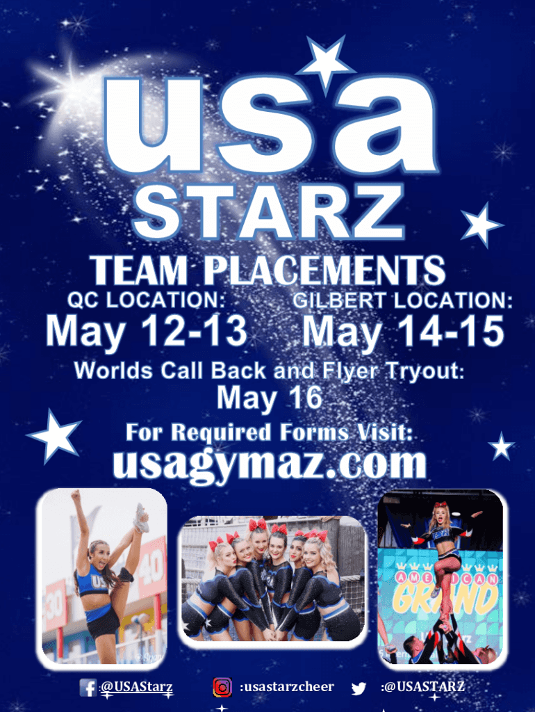 Fillable Online Starz Cheer - USA Youth Fitness Center Fax Email Print ...