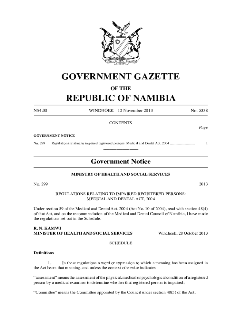 Fillable Online Government Gazette - Health Professions Councils of ...