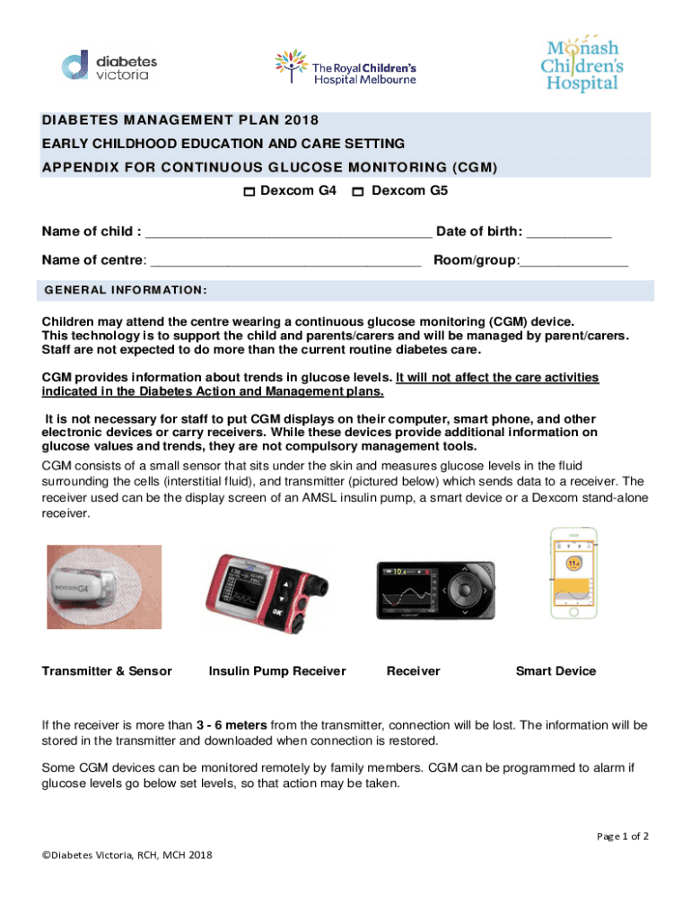 Fillable Online Diabetes Education Patient Handouts & CGM Brochures Fax ...