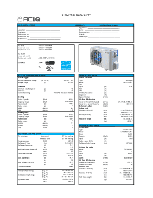 Fillable Online SUBMITTAL DATA SHEET - Johnson Controls Fax Email Print ...