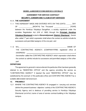 Fillable Online Security Services Contract Sample Clauses - Law Insider ...
