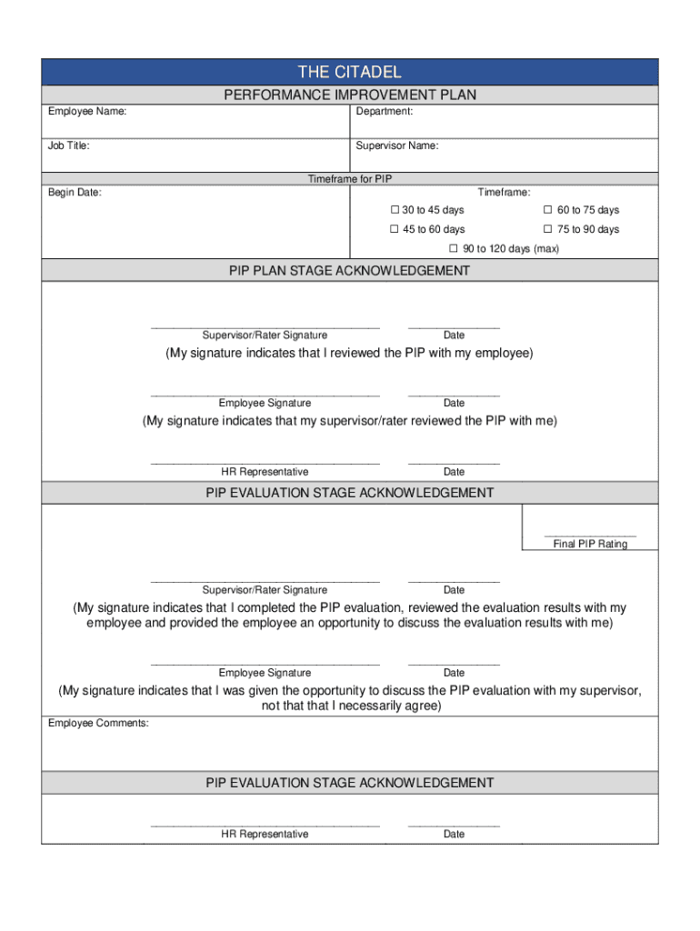 Fillable Online Employee Performance Improvement Plan: 8 tips to make ...