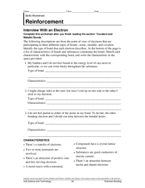 Fillable Online Introduction to chemical bonding worksheet answers Fax ...