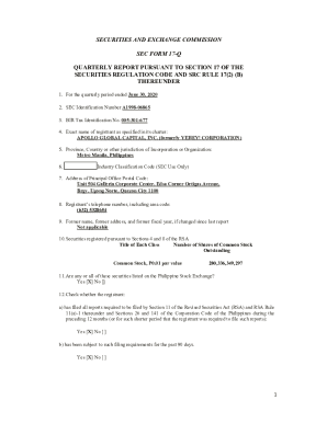 Fillable Online SECURITIES REGULATION CODE AND SRC RULE 17(2) (B) Fax ...