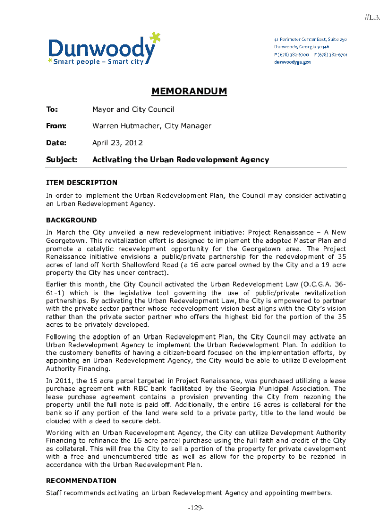 Fillable Online Activating the Urban Redevelopment Agency Fax Email ...