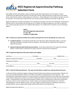 Fillable Online KEES Registered Apprenticeship Pathway Selection Form ...
