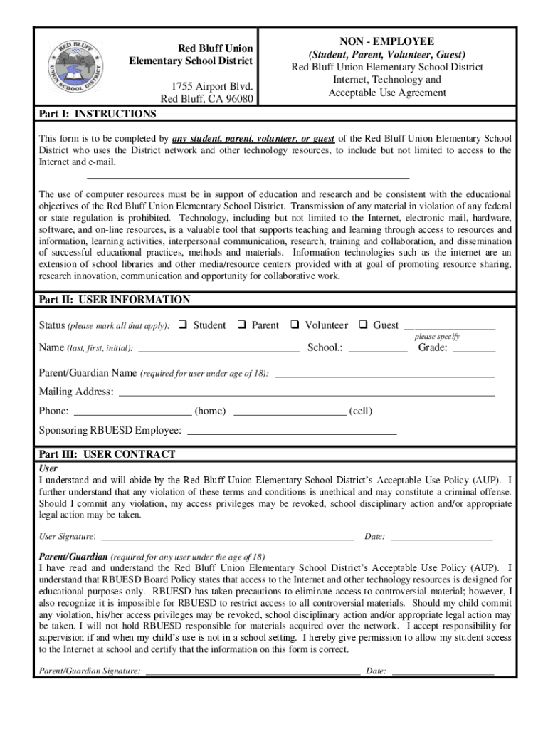 Fillable Online Red Bluff Union Elementary - School Directory Details ...