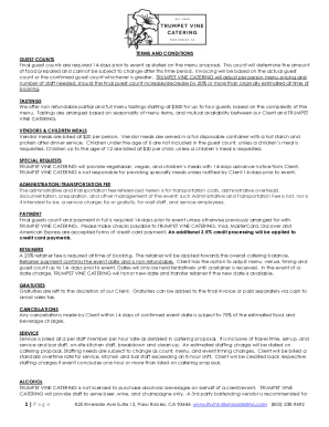 Fillable Online Estimating Guest Counts for Your Wedding or Event Fax ...