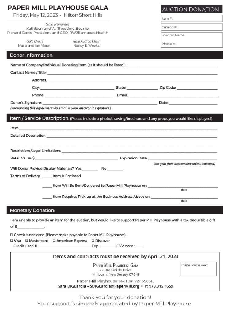 Fillable Online PAPER MILL PLAYHOUSE - PDF Free Download Fax Email Print - pdfFiller