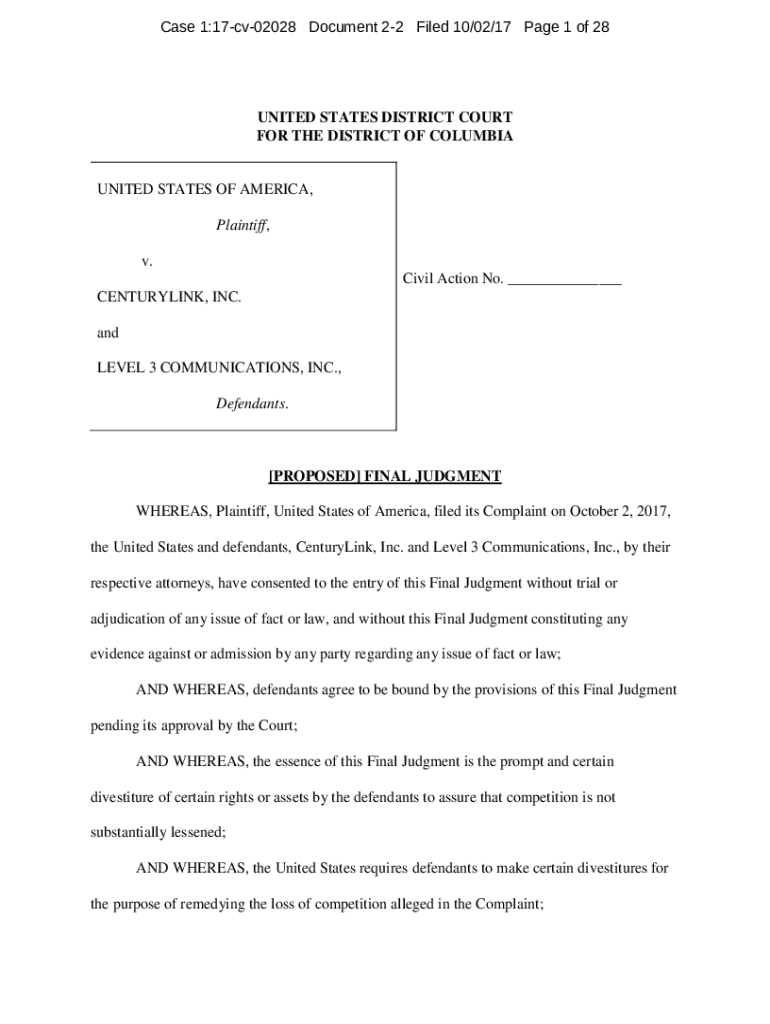 Fillable Online Opening a Civil Case with a Notice of Removal Fax Email ...