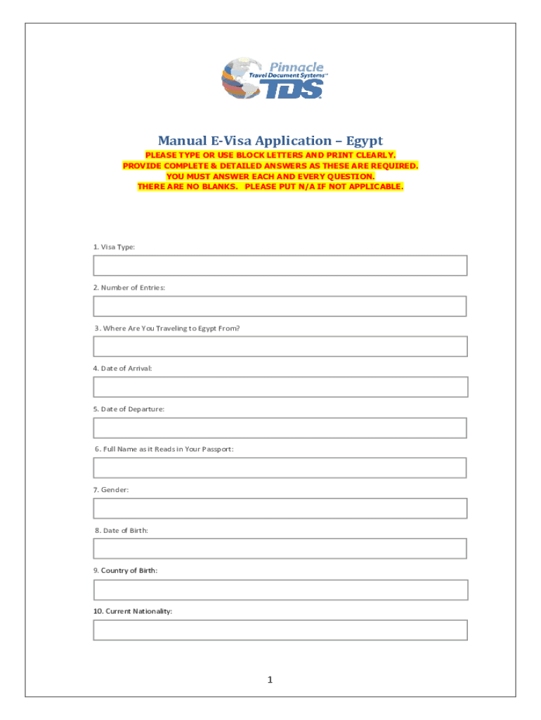 Fillable Online Egypt - Pinnacle TDS Fax Email Print - pdfFiller