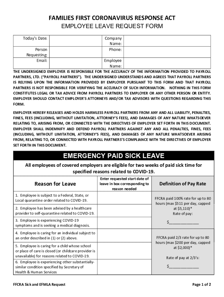Fillable Online DOL Regulations: Employee Leave under the Families ...