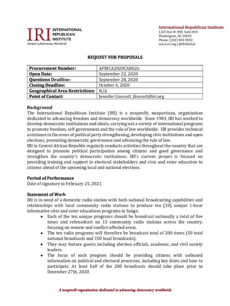 Fillable Online Jennifer Linscott - International Republican Institute ...