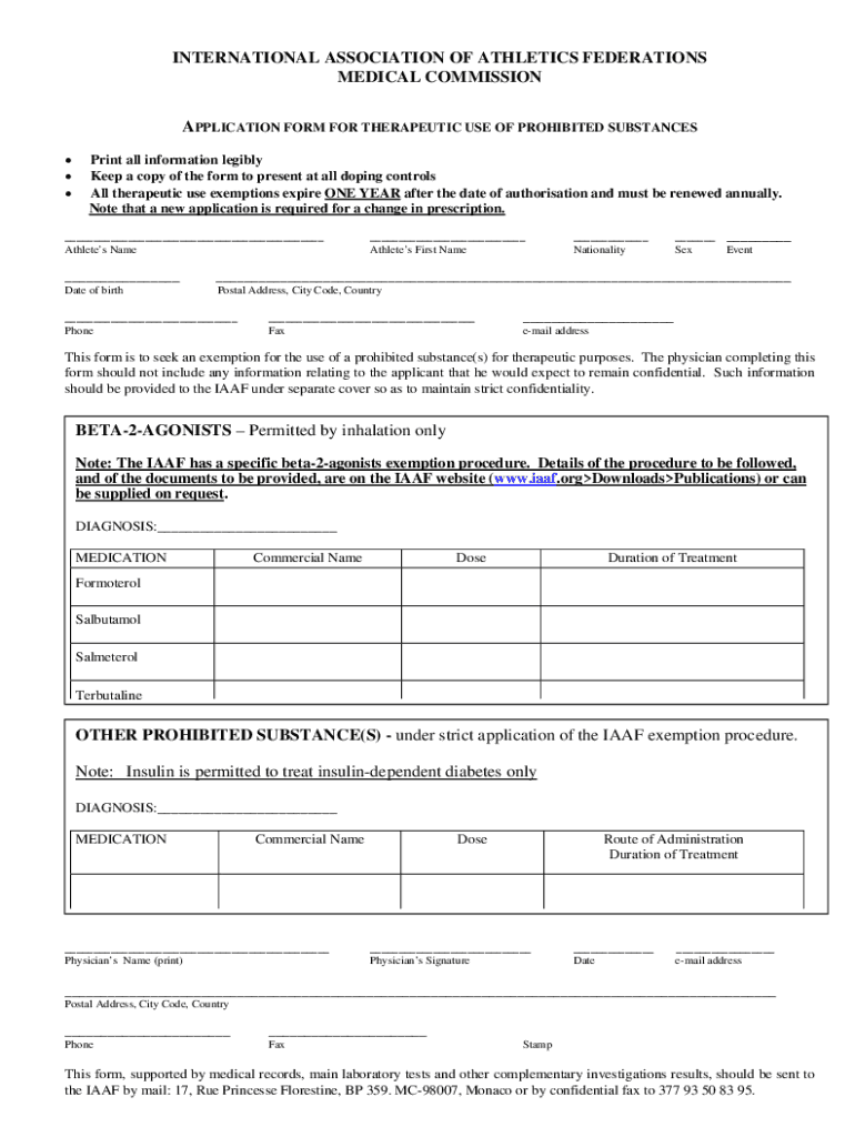 Fillable Online International Convention against Doping in Sport: annex ...