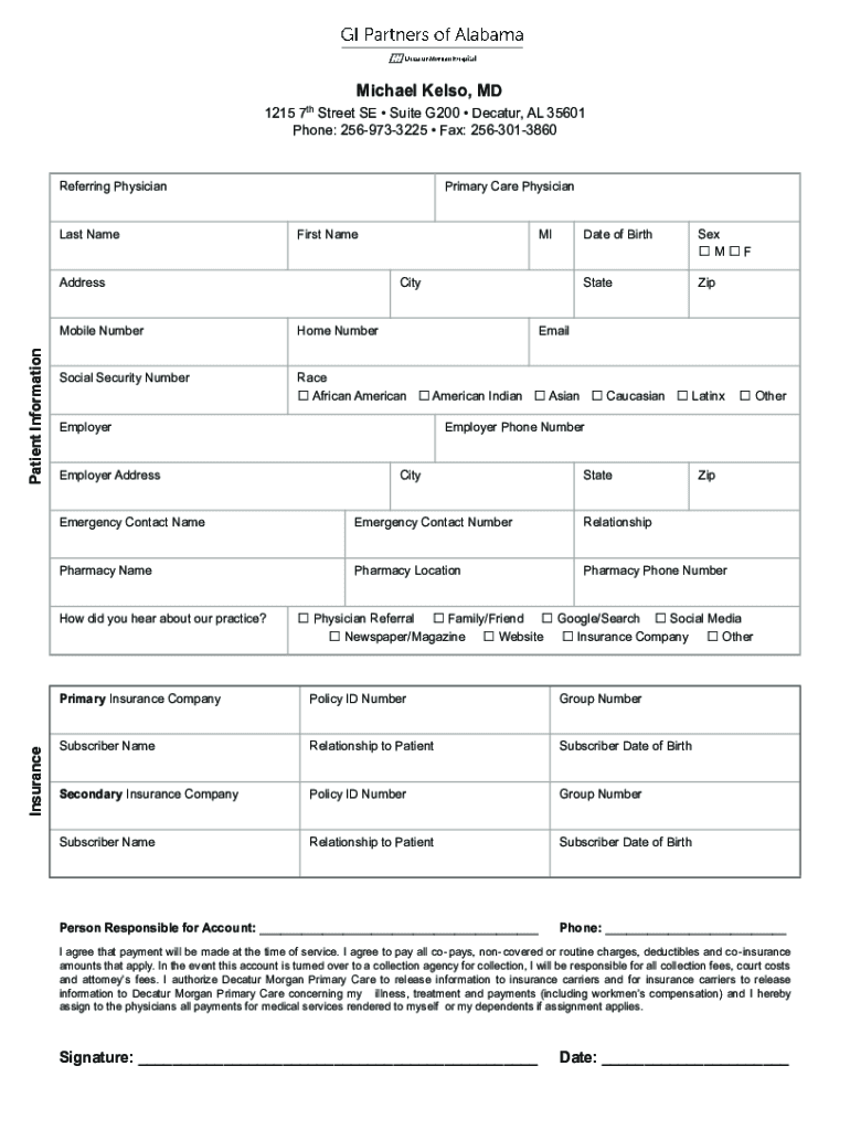 Fillable Online Michael Kelso, MD - Decatur Morgan Hospital Fax Email ...