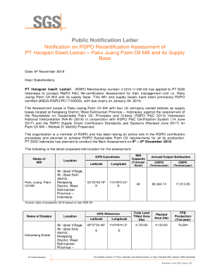 Fillable Online RSPO Public Summary Report template Fax Email Print ...