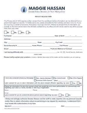 Fillable Online Privacy Act Release Form - Congresswoman Jan Schakowsky ...