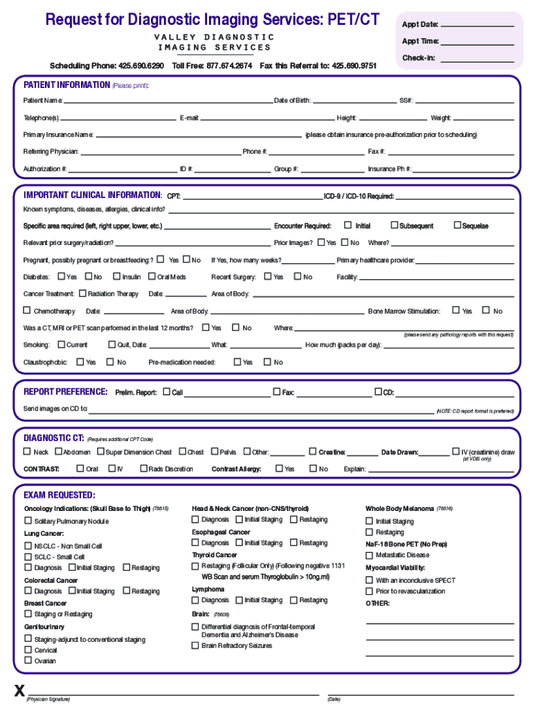Fillable Online Request for Diagnostic Imaging - SickKids Fax Email ...