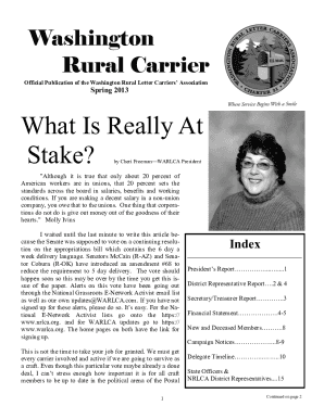 Fillable Online National Rural Letter Carrier's Association / Alabama ...