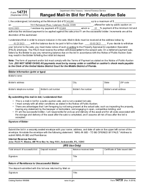 Fillable Online I, the undersigned, bid starting at the Minimum Bid of ...