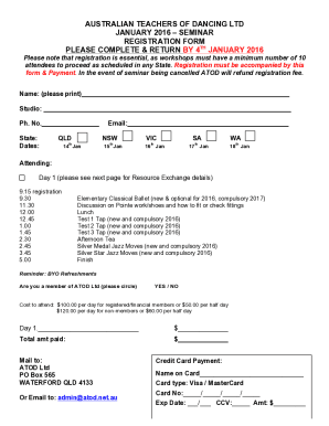Fillable Online SEMINAR REGISTRATION FORM PLEASE COMPLETE ... Fax Email ...