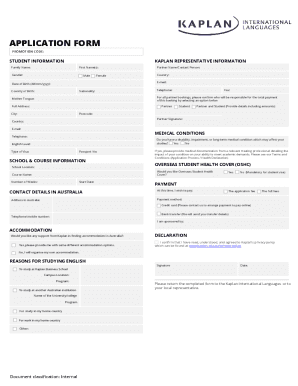 Fillable Online Kaplan International Languages Application Form Fax Email Print - pdfFiller