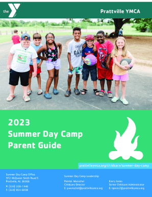 Fillable Online 2023 Summer Day Camp Parent Guide - Prattville YMCA Fax Email Print - pdfFiller