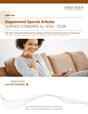 Fillable Online Supplement Special Articles: LEATHER STANDARD by ...