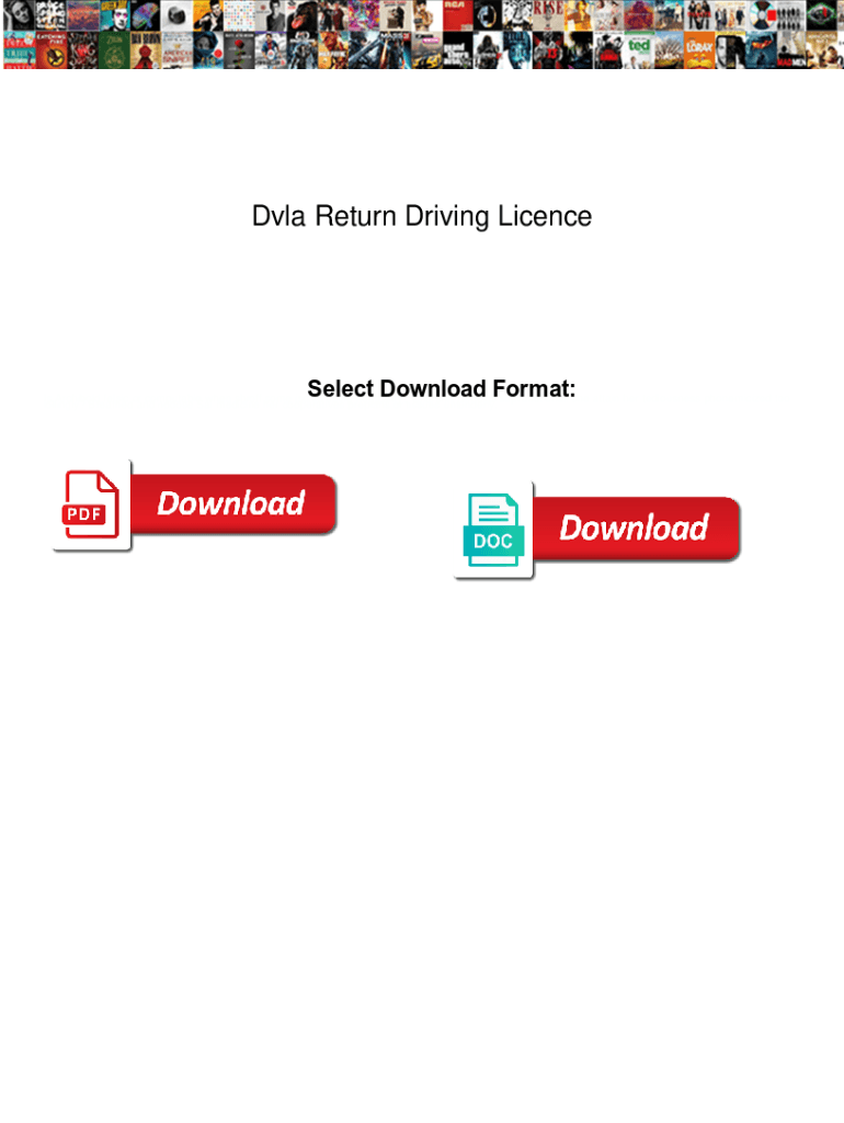 Fillable Online Dvla Return Driving Licence. Dvla Return Driving ...