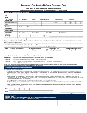 Fillable Online Annexure - For Serving Defence Personnel Only Sample ...