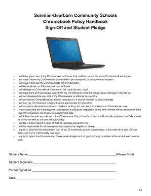 Fillable Online Chromebook Take Home Policy Sign-Off and Student Pledge ...