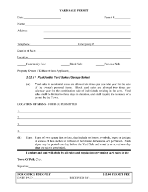 Fillable Online Apply for a Garage Sale Permit - City of Miami Fax ...