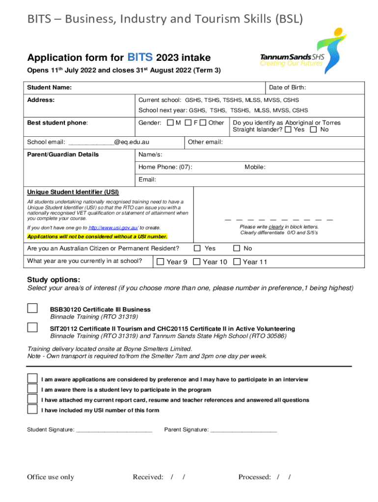 Fillable Online toolooashs eq edu BITSAT Application Form 2023 (OUT ...