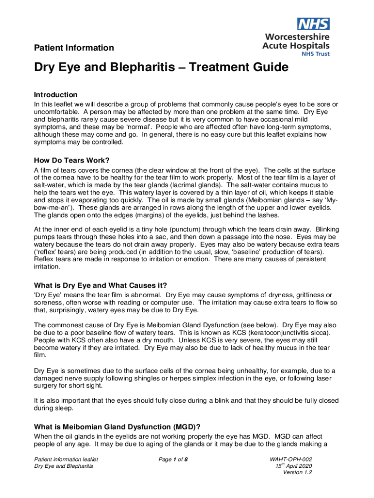 Fillable Online Blepharitis: Causes, Symptoms, and Treatment - Patient ...